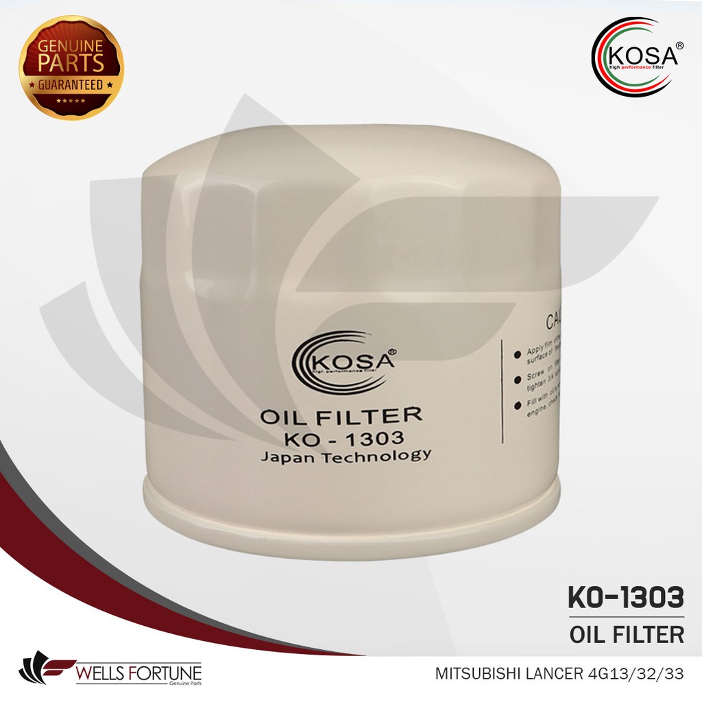 MITSUBISHI LANCER 4G13 4G32 4G33 KOSA OIL FILTER KO-1303 MIRAGE L-300 ...