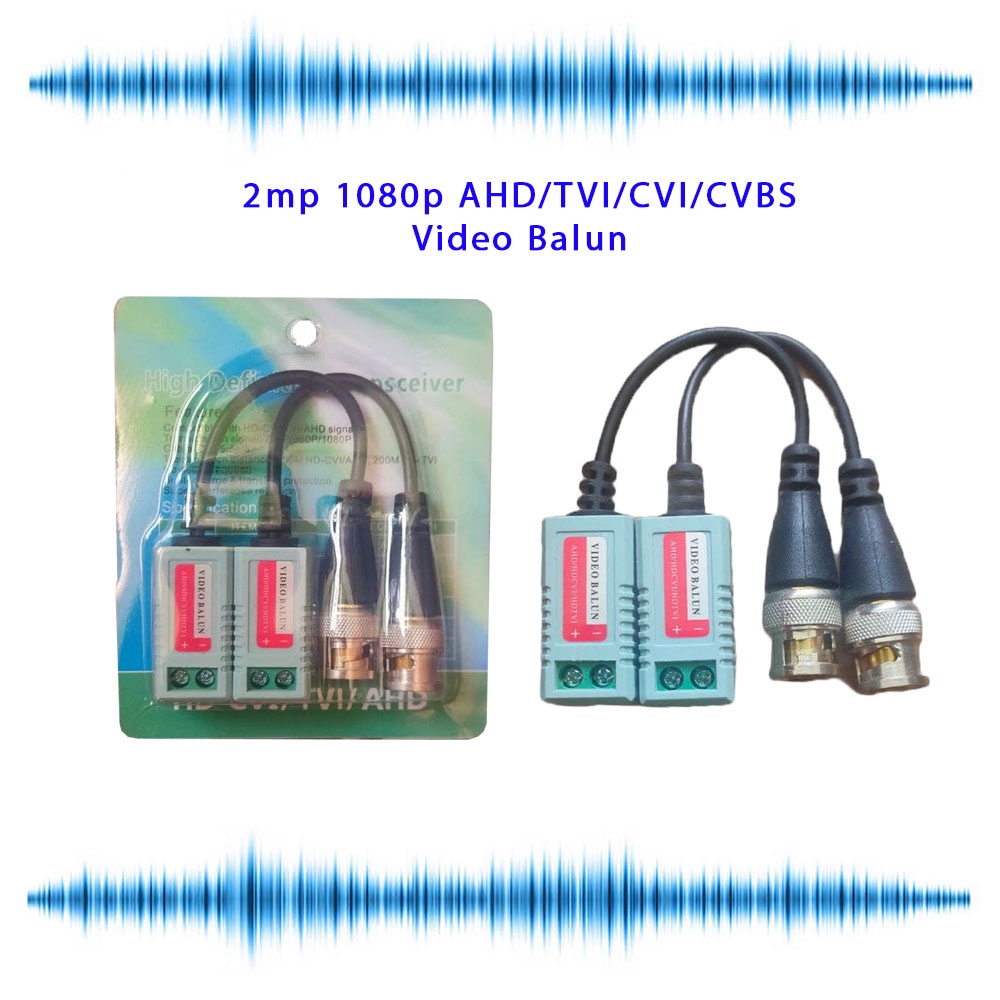 1 pair 2MP 1080P AHD/HD-CVI/TVI/CVBS HD Video Balun Transmitter Cat5 ...