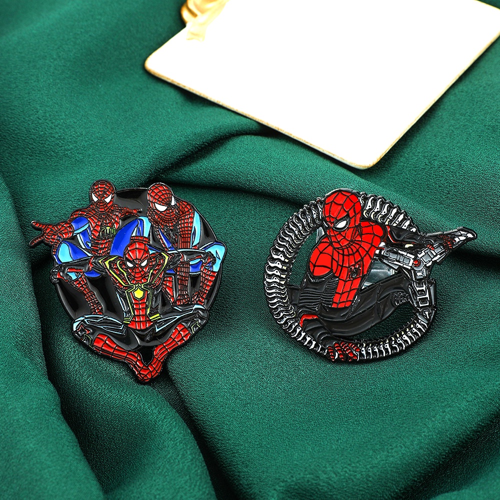 Spiderman Brooch Marvel Cartoon Accessories Avengers Hero Badge ...