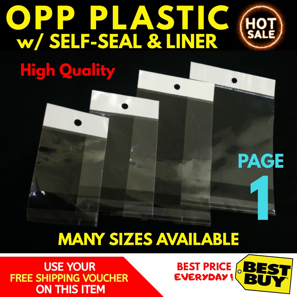 OPP Plastic w/ Liner & Adhesive [MANY SIZES] | Shopee Philippines
