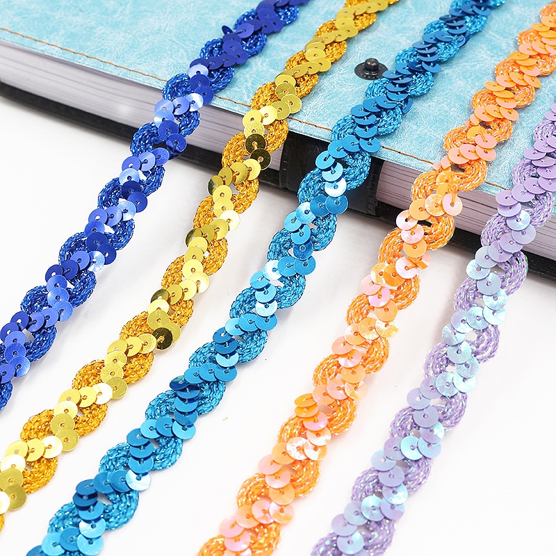 5m/roll 15mm Wave Sequin Strip Bead Strip Clothing Accessories Home ...