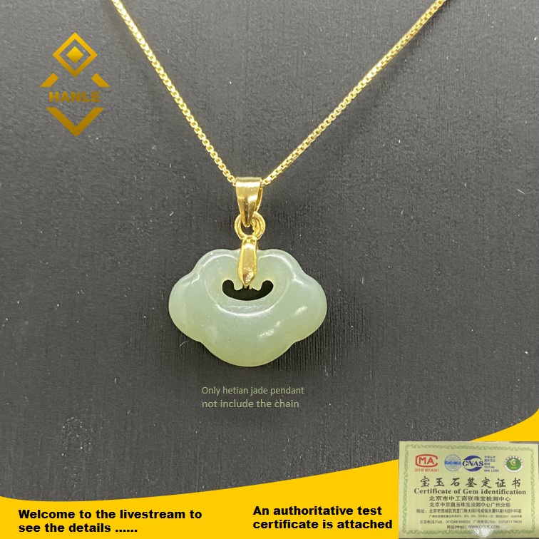 HANLE hetian yu nephrite ruyi pendant with S925 Clasp and certificate ...