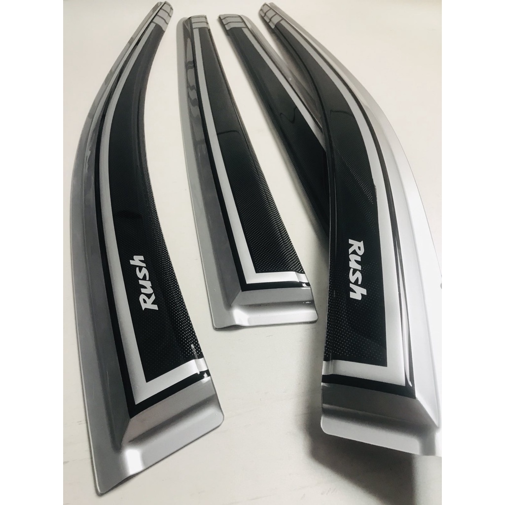 Toyota Rush 2018 2019 2020 2021 Rain Visor - Silver & Black-net 2 Tone ...