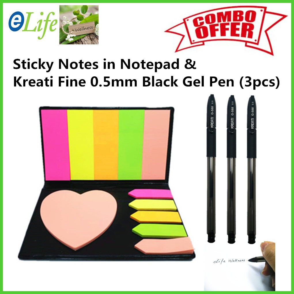 Combo Offer Sticky Notes Arrow Flags in Notepad *5 Colors 275 Pcs ...