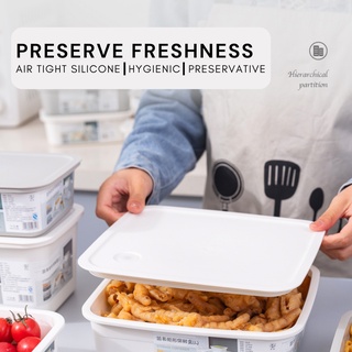 LOCAUPIN Airtight Microwavable Lunch Box Silicone Sealing Lid Food ...