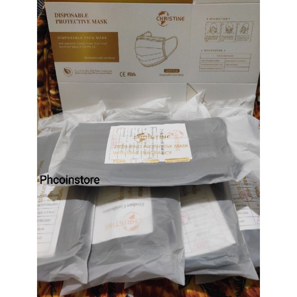 CHRISTINE Surgical Disposable Facemask 3-ply 50pcs/pack | Shopee ...