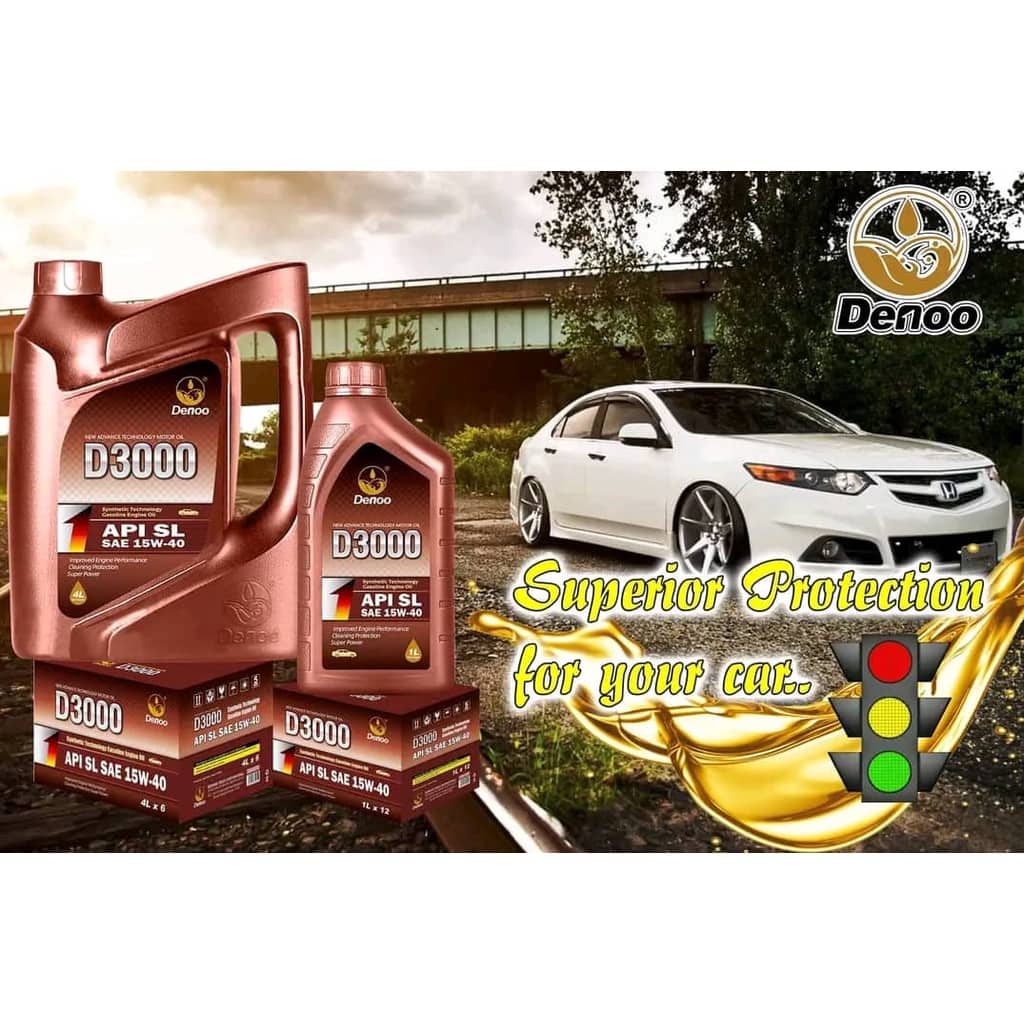 Denoo Synthetic GASOLINE Engine Oil API SL15w-40 ( 1L & 4L ) | Shopee ...