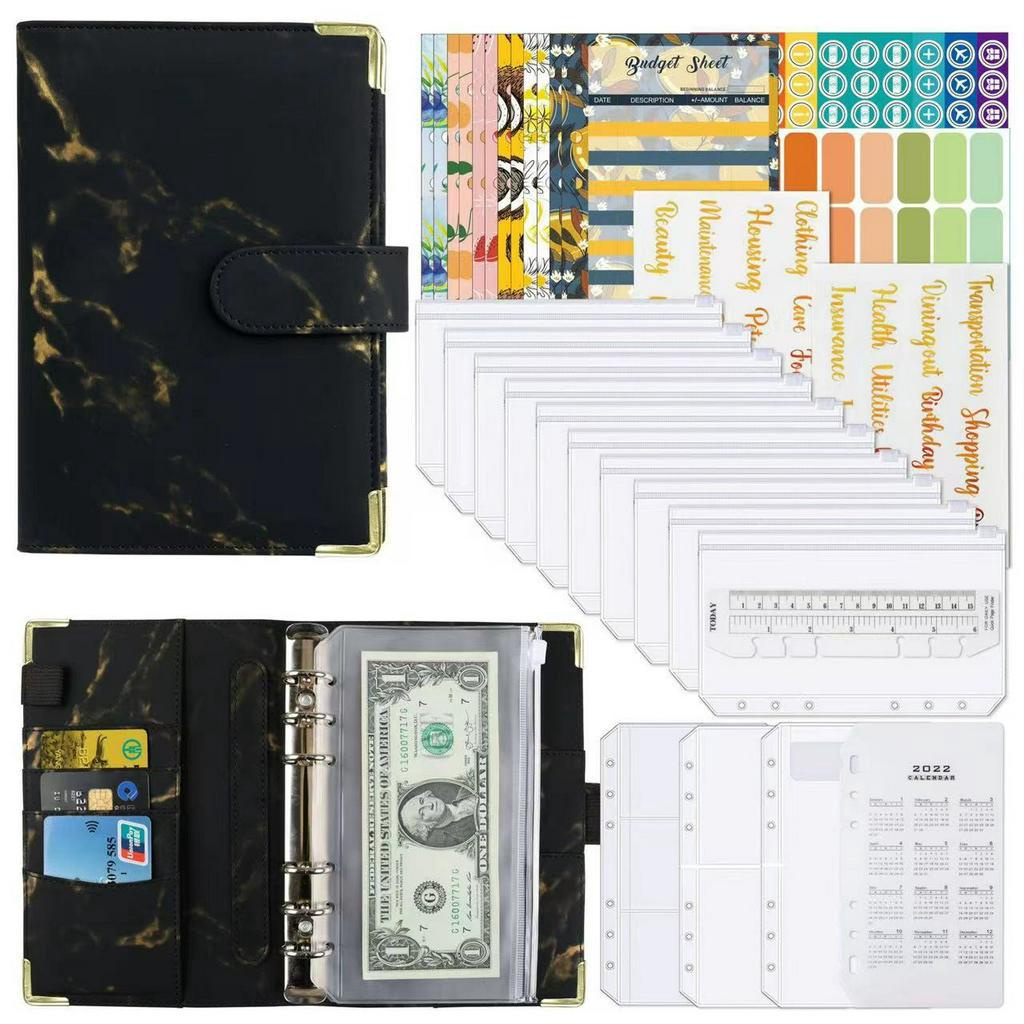 A6 Budget Binder Set Hand Ledger Loose Leaf Organizer With Cash Wallet ...