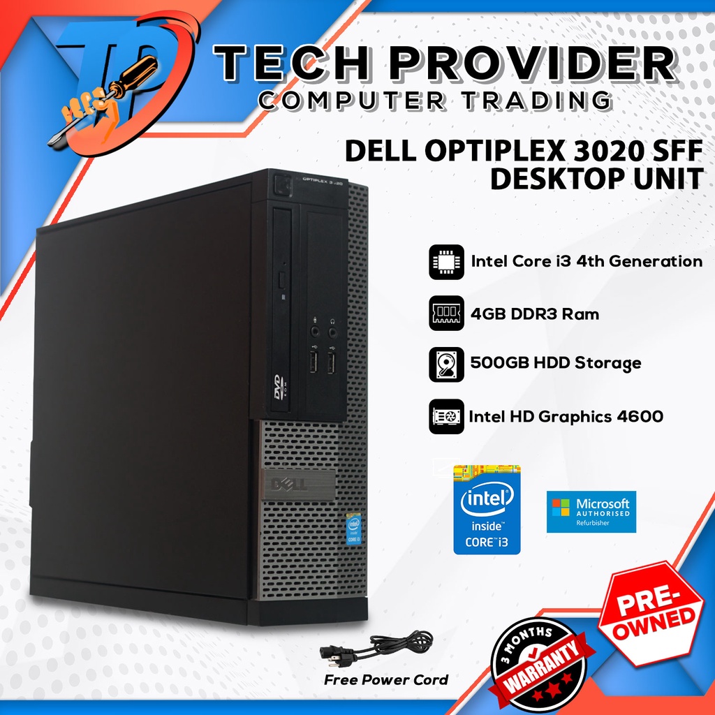 Dell Optiplex 3020 SFF Intel Core i3 4th Gen 4GB RAM 500GB HDD Slim ...