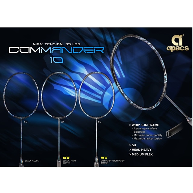 APACS COMMANDER 10 BADMINTON RACKET | Shopee Philippines