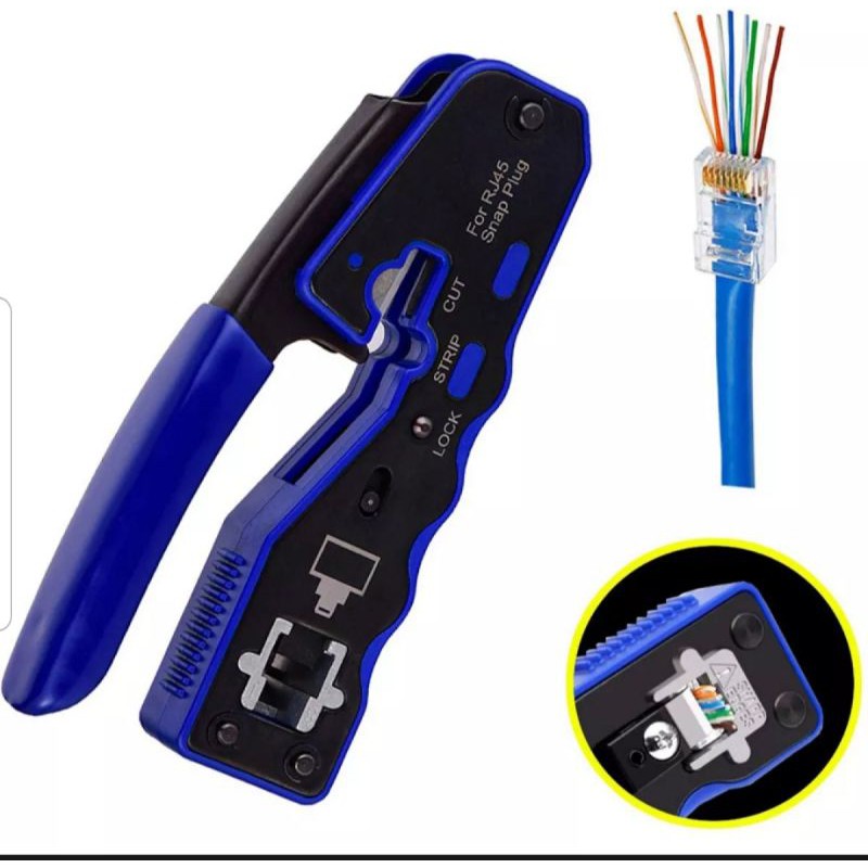 Rj45 Crimper Crimp Crimping Tool Pass Through Cutter | Shopee Philippines