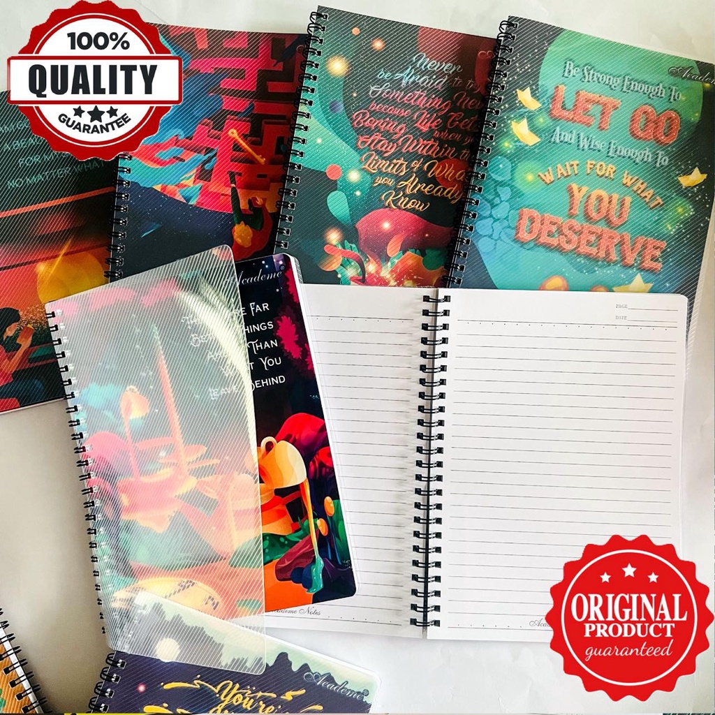 ACADEME INSPIRED Double Loop Spiral Notebook 80 Leaves 6 x 8.5 inches ...