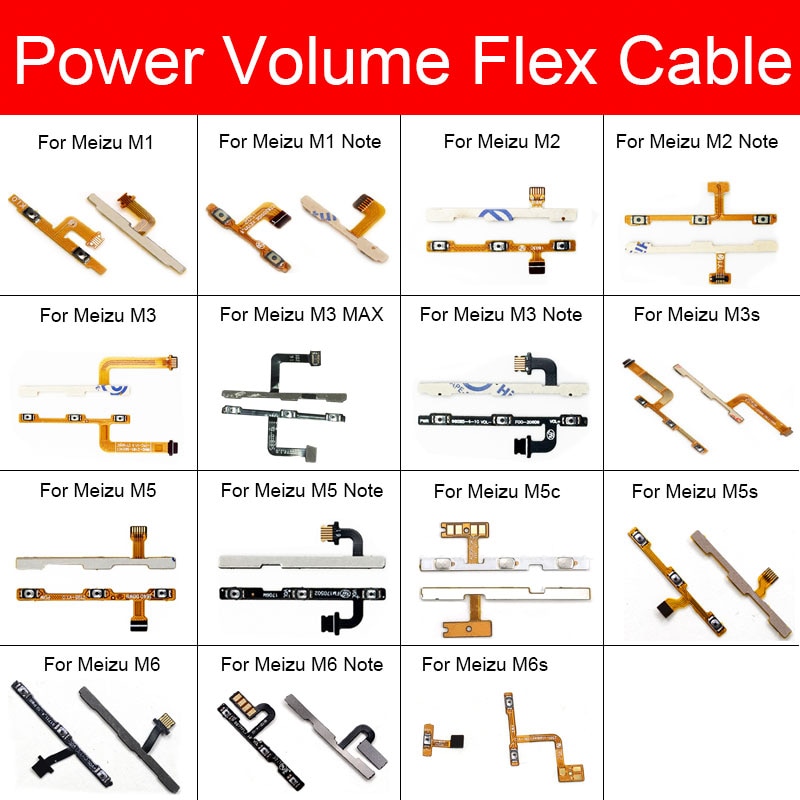 Volume & On Power Flex Cable For Meizu Meilan M1 M2 M3 M3s M5 M5s M5c ...