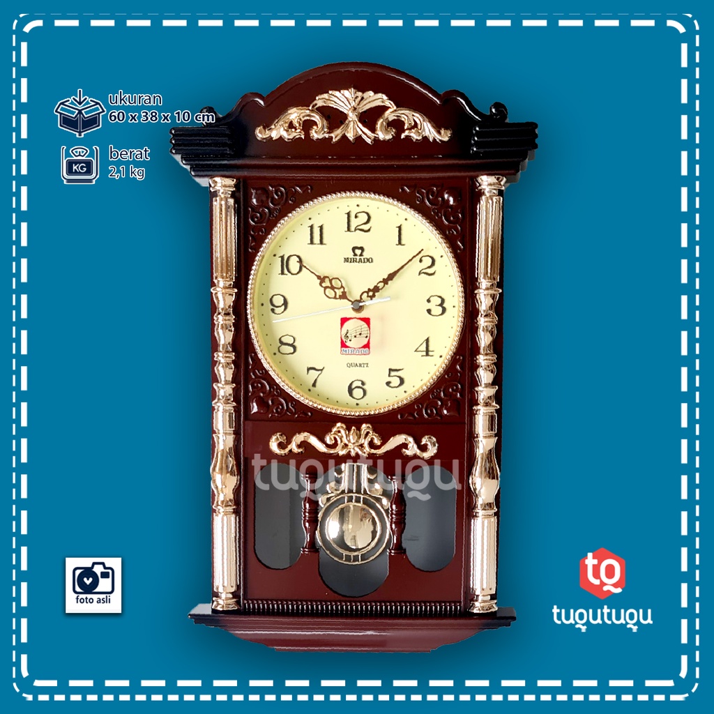 Mirado MCP 935 BROWN Wall Clock (song) | Shopee Philippines