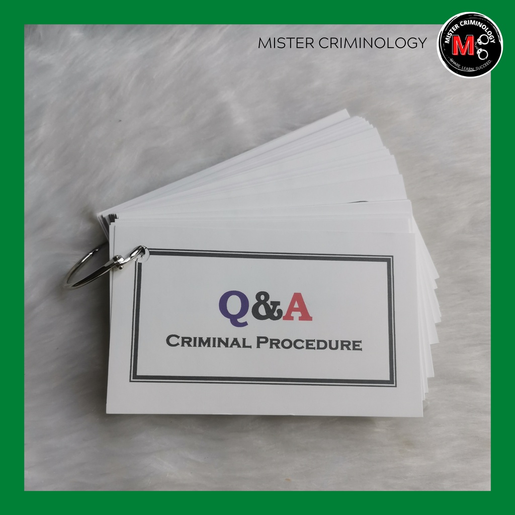 FLASHCARDS - Question and answer Criminal Procedure | Criminology ...