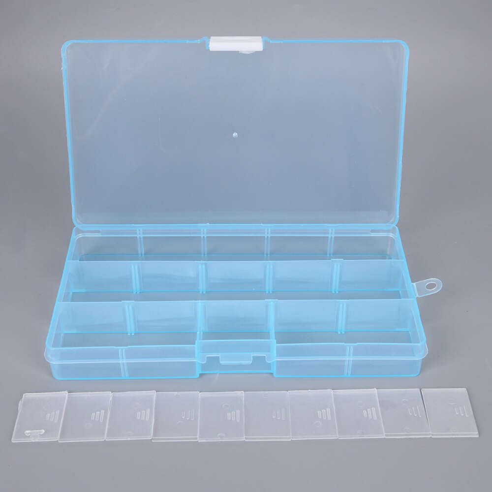 Adjustable Slots Plastic Jewelry Box Storage Case Craft Jewelry ...