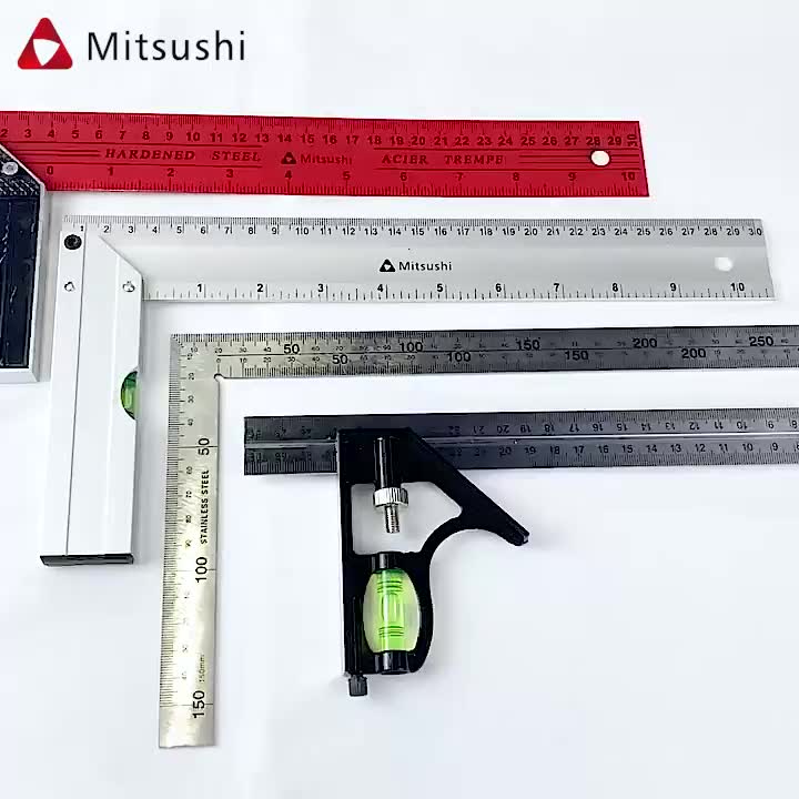Mitsushi Squala Steel Ruler Adjustable Square Angle Ruler 45/90 Degree ...