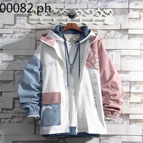 Blue White Color Matching Shark Monster Jacket Men's Spring Autumn ...