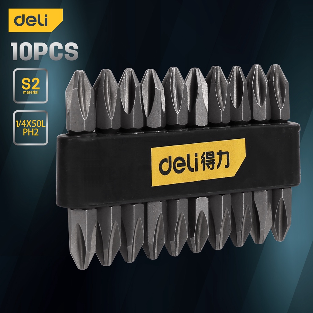 Deli 10PCS Double Head Screw Bit PH2 Screw Batch Head 6.3mm Screw Bits ...