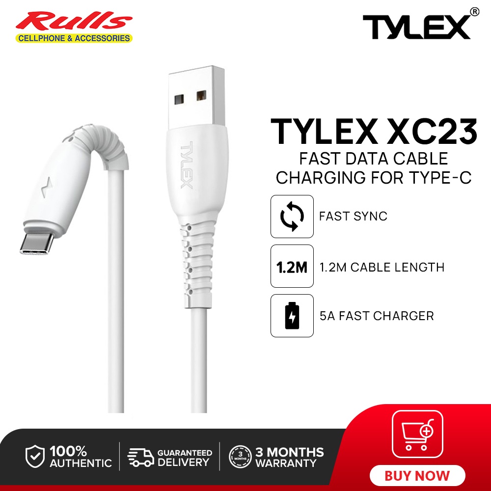TYLEX XC23 Type-C 1.2M 5A Fast Charging & Data Cable | Shopee Philippines