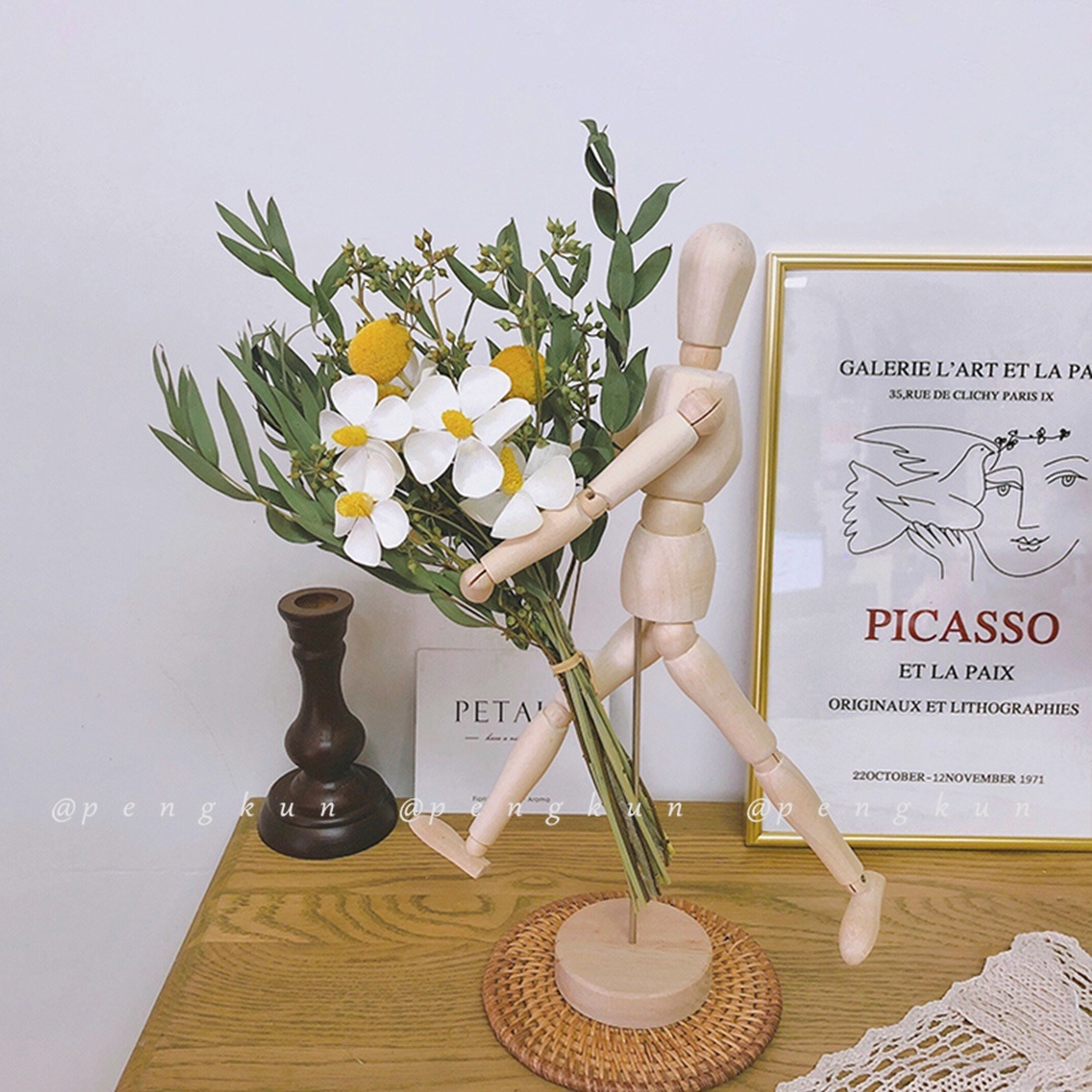 Puppet Man Hug Flower Stand ins Gift Bouquet Eucalyptus Leaf ...