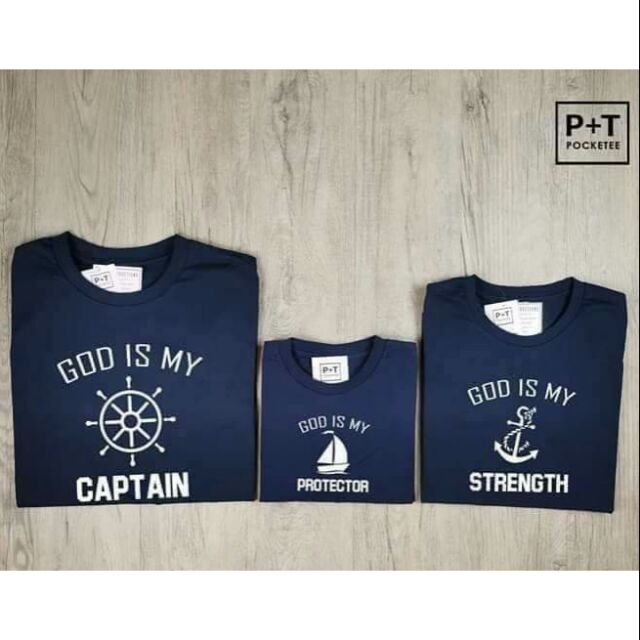 GODS IS MY CAPTAIN PROTCTOR STRENGTH FAMILY SHIRT SET OF | Shopee ...