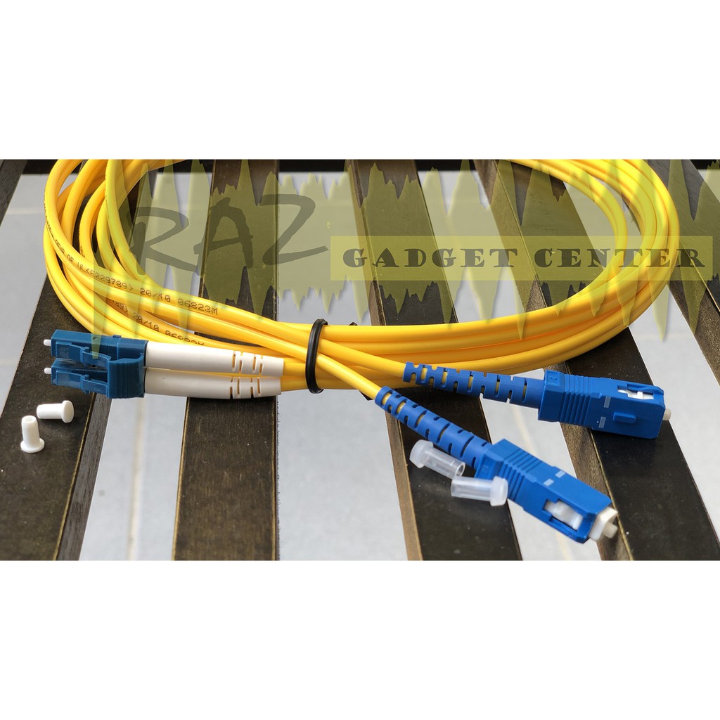 1M / 3M LC/PC - SC/PC Single Mode Duplex PVC 3.0mm Thick Fiber Optic ...