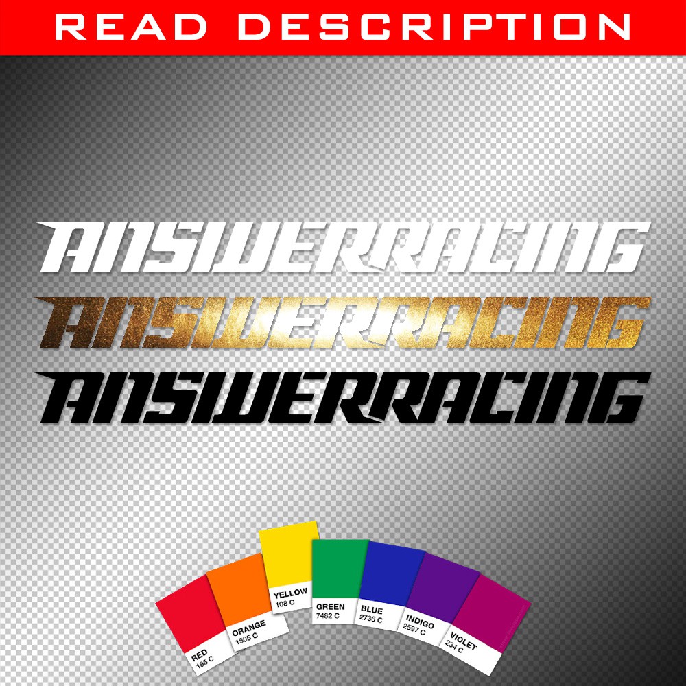 Stickers | (2) Answer Racing | Weather Proof Decal | motocross MX ...