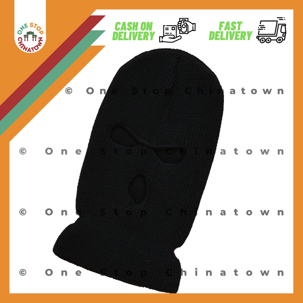 3 Hole Fashionable Stretchable Colored Full Face Black Balaclava Robber ...