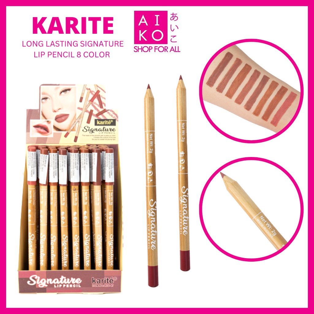 (AIKO) KARITE LONG LASTING SIGNATURE LIP PENCIL 8 COLOR (1PCS) | Shopee ...