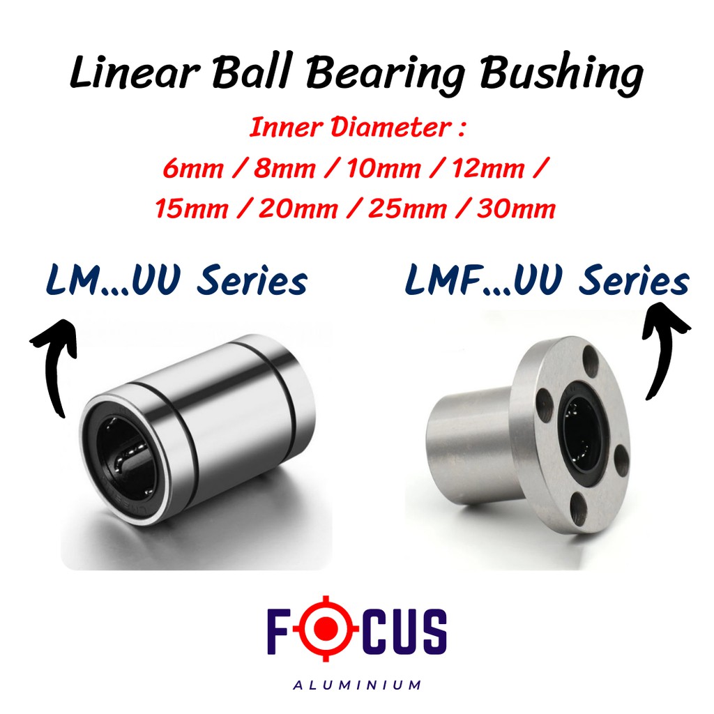 LM LMF SM SMF Linear Bearing Bushing STANDARD / FLANGE LM6 LM8 LM10 LM12 LM16 LM20 LM25 LMF8 ...