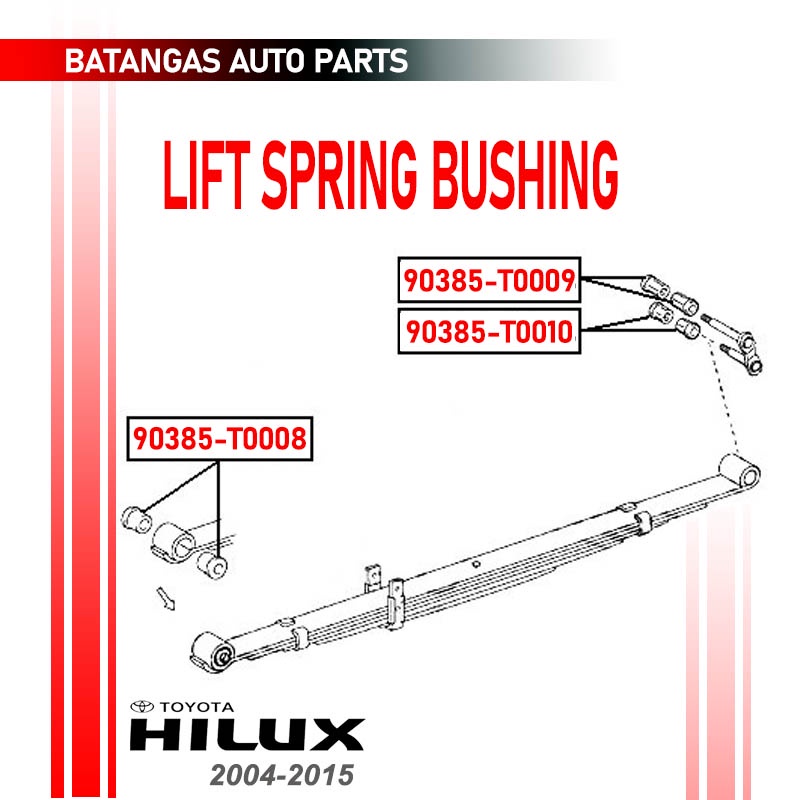Lift Spring Bushing Toyota Hilux 2KD & 1KD 2004-2015 | Shopee Philippines