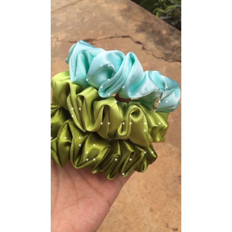 Scrunchie Super Colorful (Green tone) | Shopee Philippines