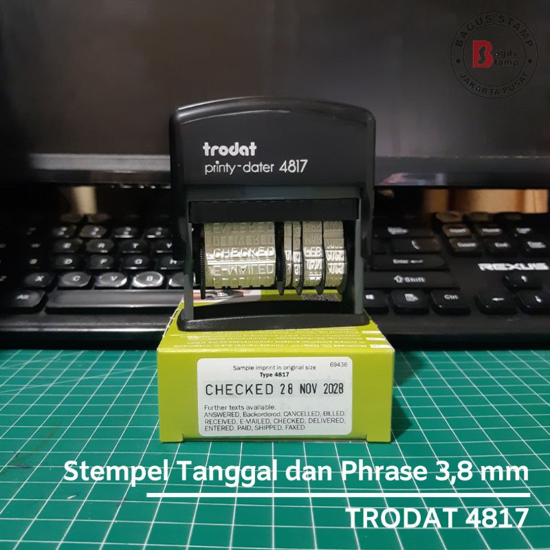 Trodat Printy Dater 4817 Phrases & Dater Stamp | Shopee Philippines