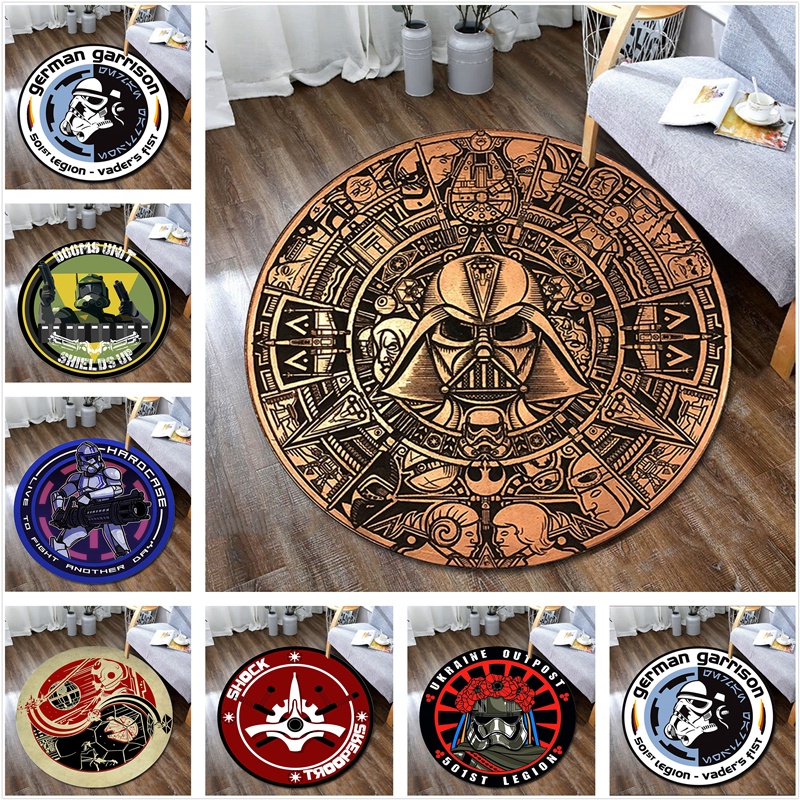 Customized Star Wars White Soldiers Round Carpet Black Samurai Living ...