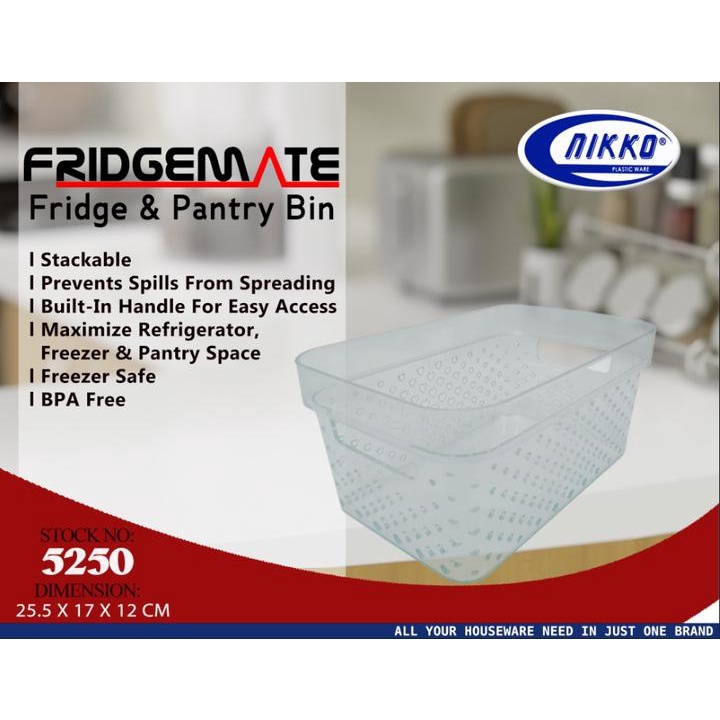 Nikko Fridgemate Fridge and Pantry Bins Space Saver Refrigerator ...