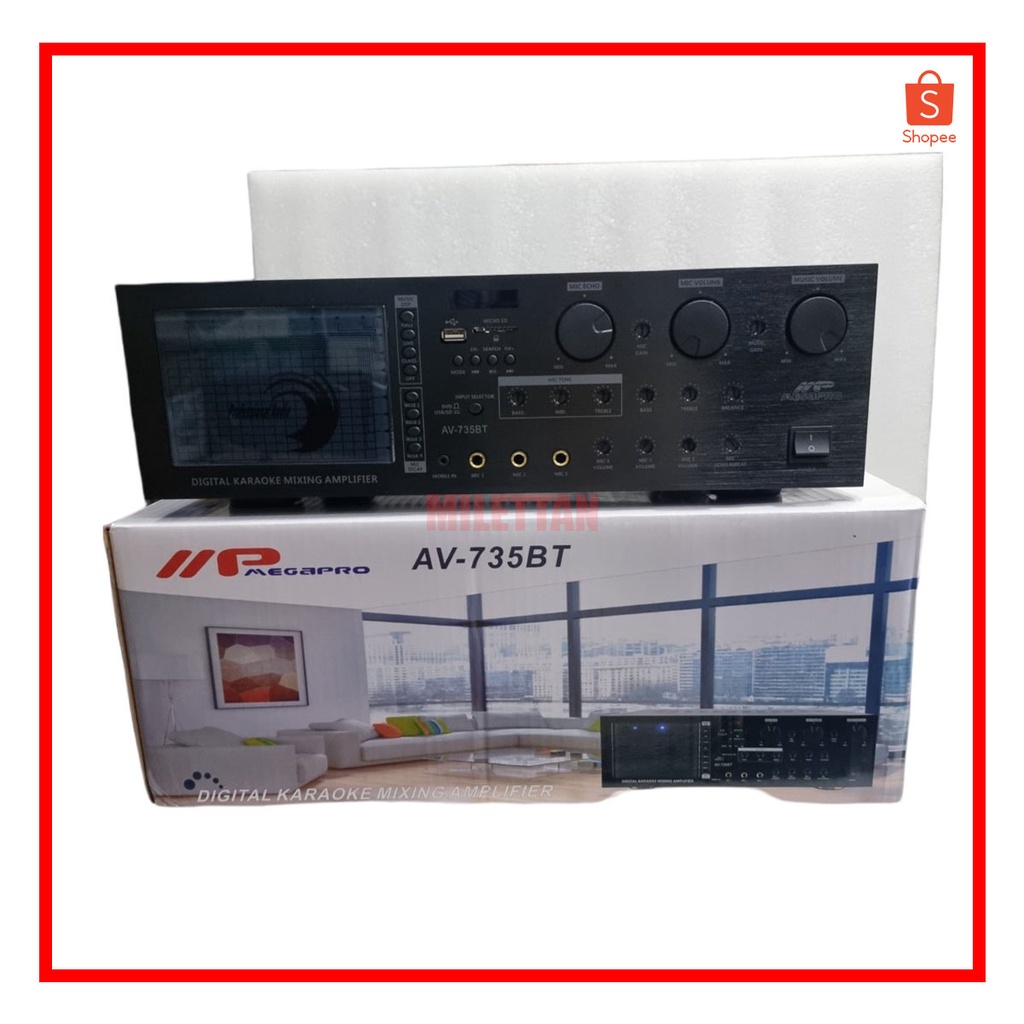 ORIGINAL MEGAPRO DIGITAL KARAOKE MIXING AMPLIFIER AV735BT 750W X 2 ...