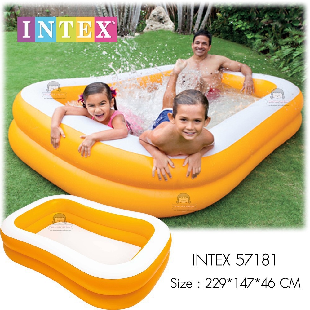 Intex thick portable and inflatable family swimming pool mandarin pool ...