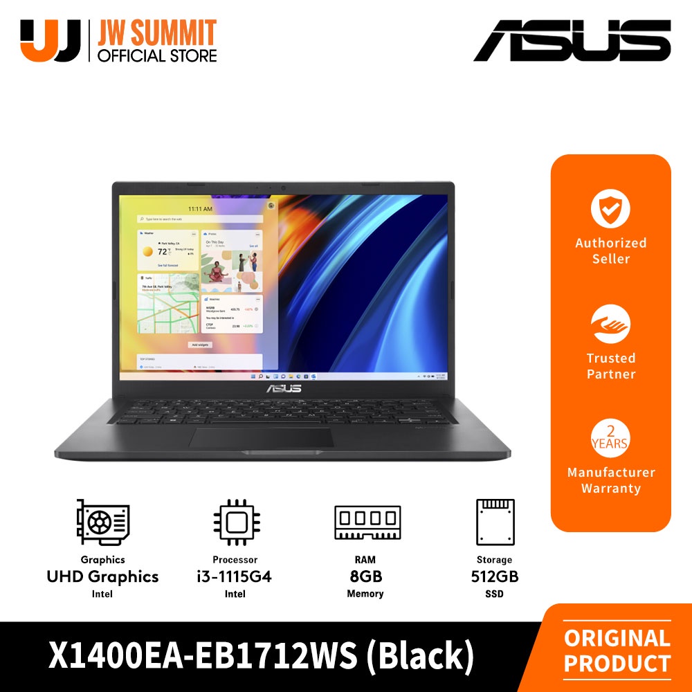 Asus VivoBook X1400EA-EB1712WS 14" i3-1115G4 8GB DDR4 512GB SSD Intel ...