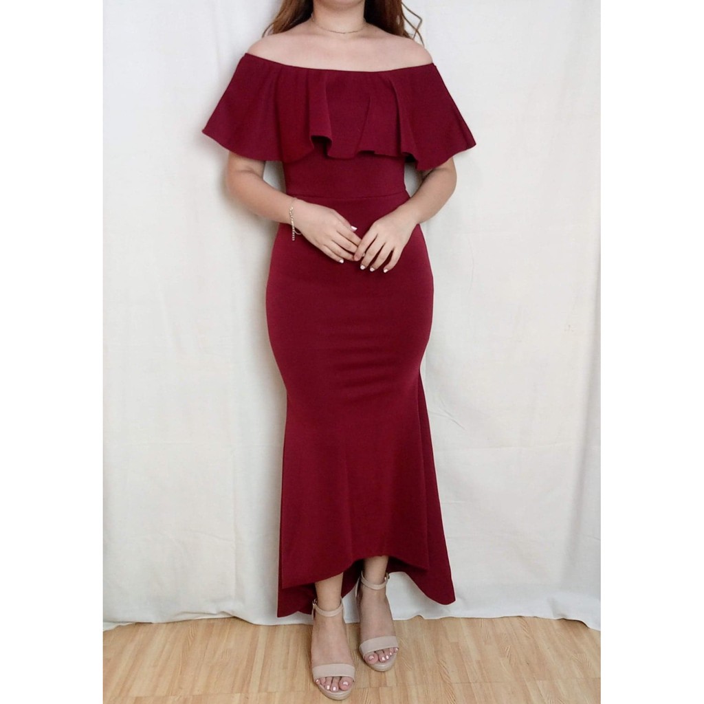 4 WAY MERMAID BODYCON DRESS (MAROON,BURGUNDY,RED) | Shopee Philippines