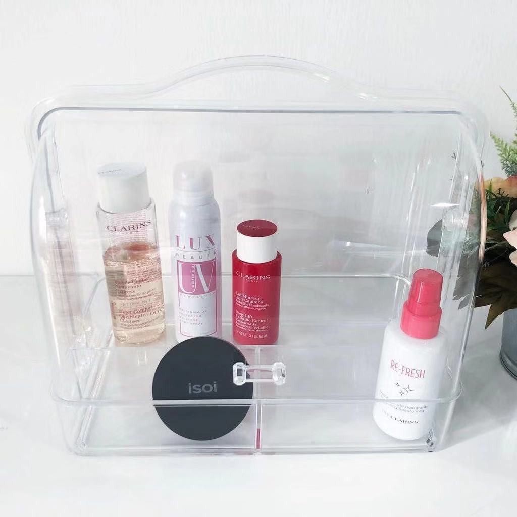 Large Size Acrylic Dustproof Cosmetic Organizer Makeup Storage 2 Way ...