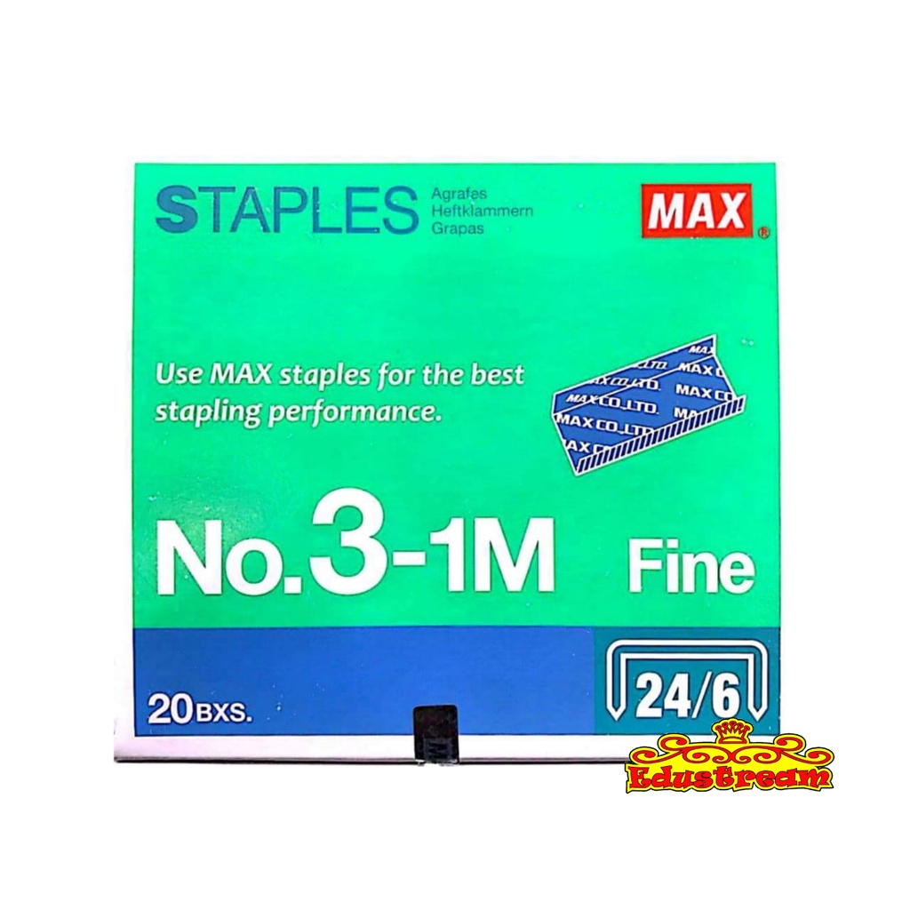 Max Staples Bullets No.3-1M Fine 24/6 ( 20 Boxes ) | Shopee Philippines