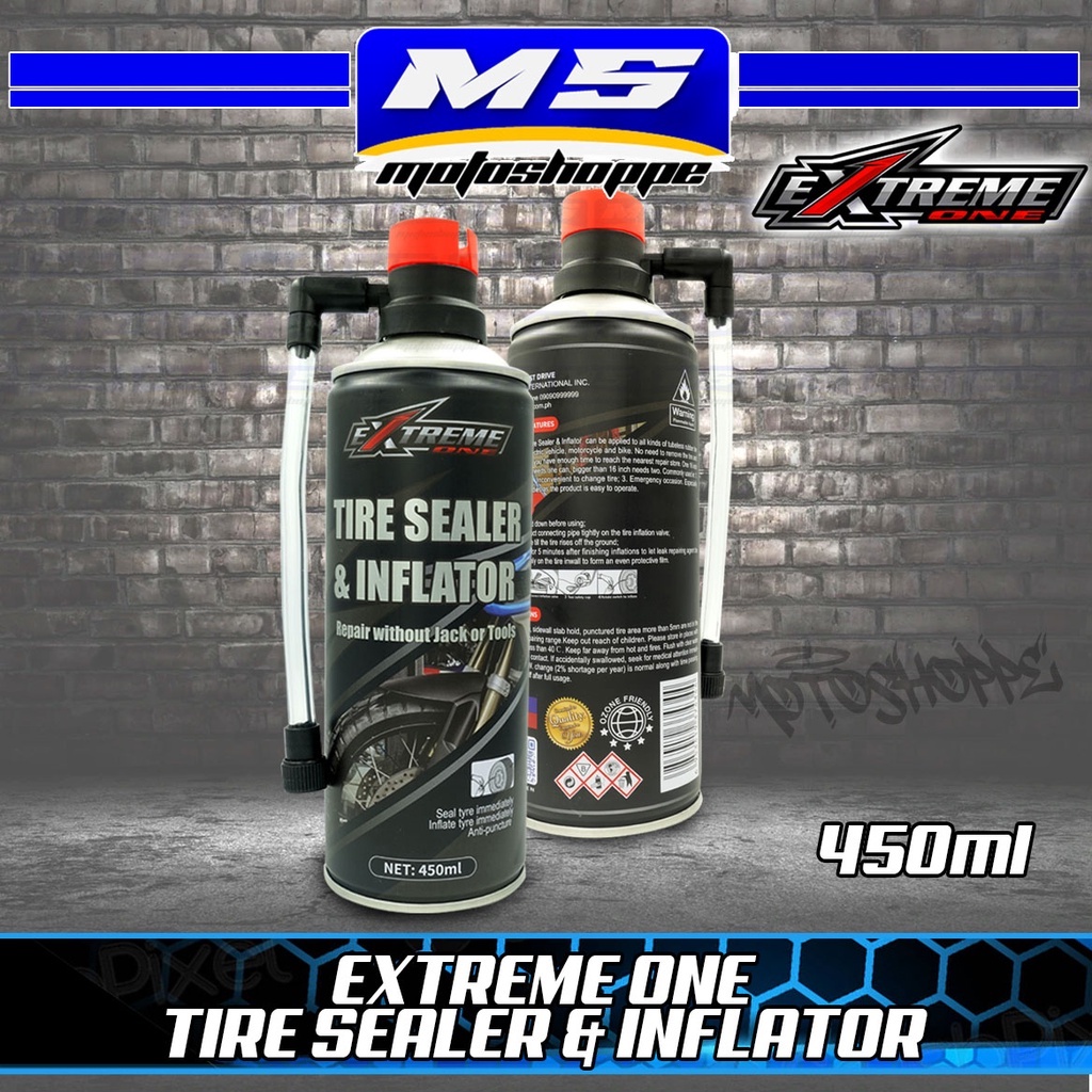 EXTREME ONE TIRE SEALER INFLATOR 450 ML - MOTOSHOPEE MOTORCYCLE ...