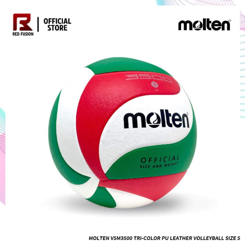 Molten V5M3500 Tricolor PU Leather Volleyball Size 5 | Shopee Philippines