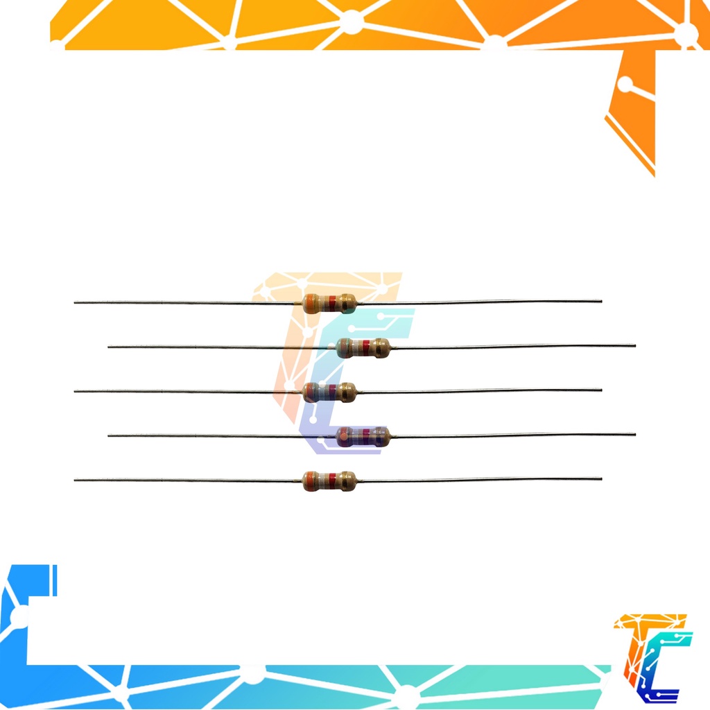 5pcs 3.9k ohms resistor 1/4 watt Carbon Film Resistor 5% for breadboard ...