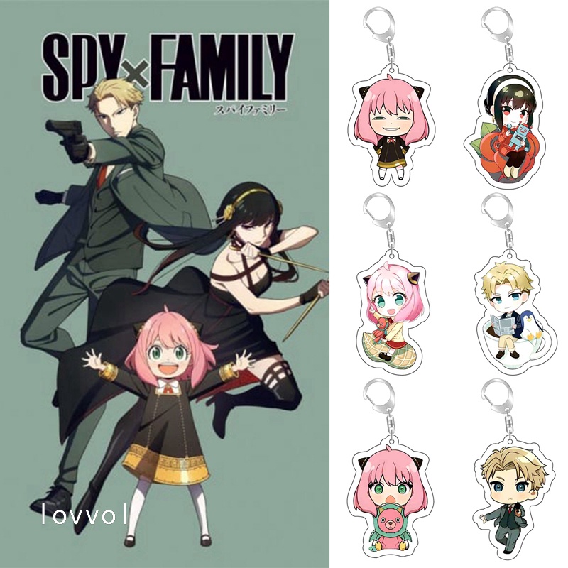 Anime SPY X FAMILY Key Chain Acrylic Cartoon Loyor Anya Yor Figure ...