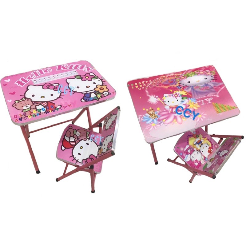 Cartoon character folding study TABLE with CHAIR | Shopee Philippines
