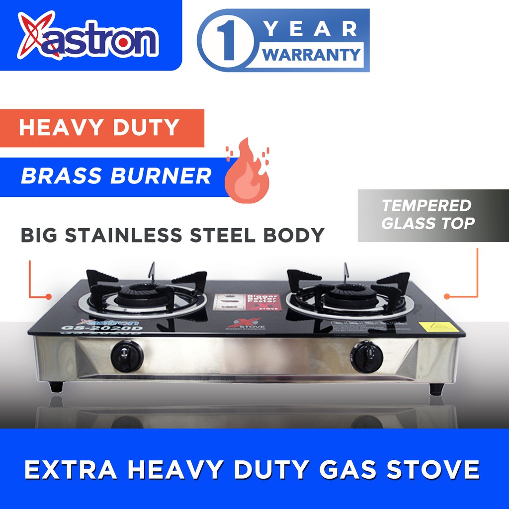 Astron GS2020 Extra Heavy Duty Double Burner Stove | Sleek Tempered ...