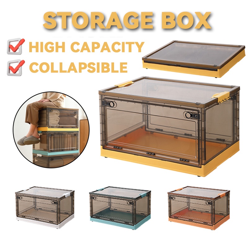 【New product】Foldable Storage Box Stackable Transparent Storage Cabinet ...