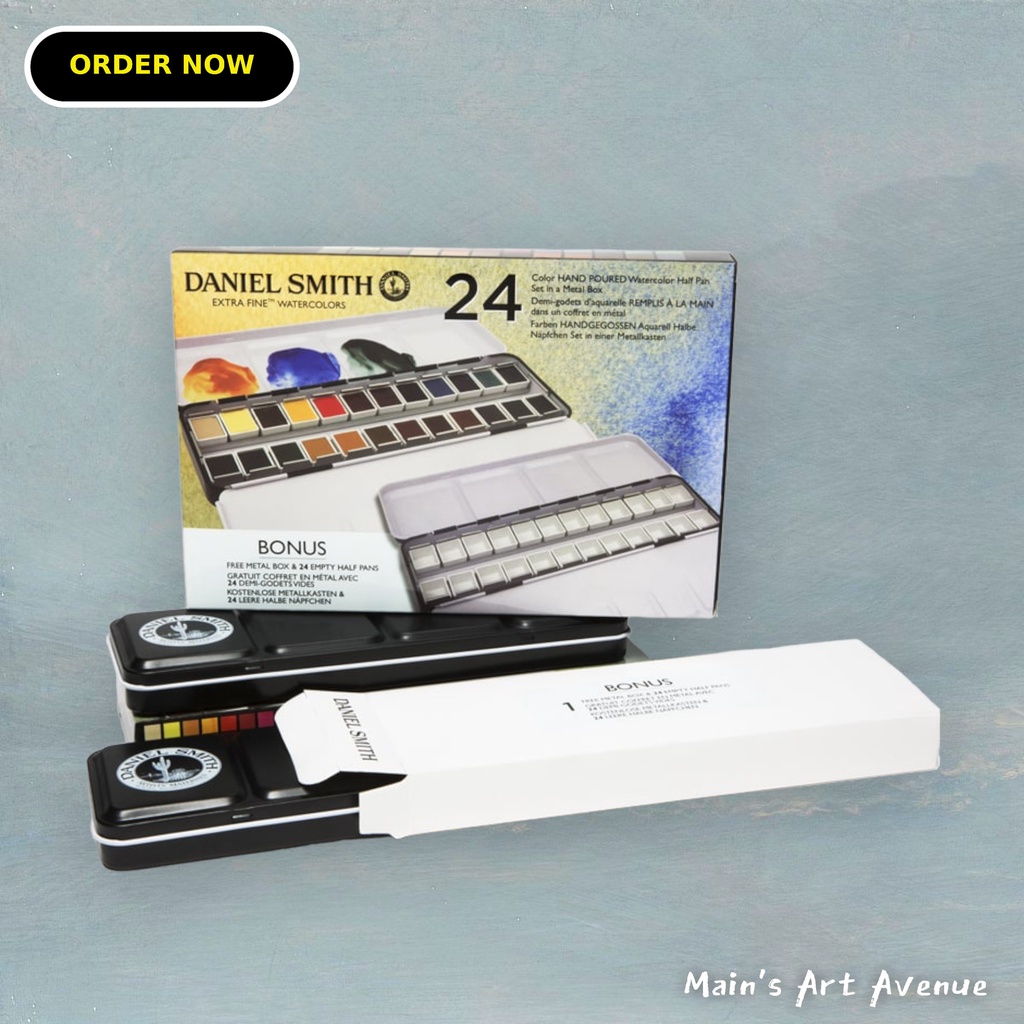 Pre-order: DANIEL SMITH 24 Color Hand Poured Watercolor Half Pan Set in ...